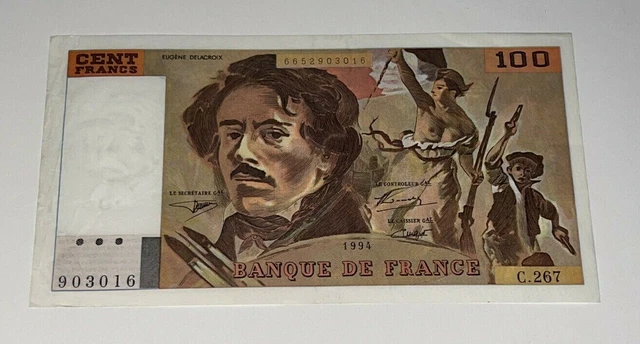 BANQUE DE FRANCE 100 FRENCH FRANCS BANKNOTE 100 CENT FRANCS 1994 - PRE ...