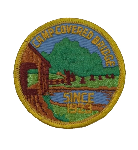 VINTAGE CAMP COVERED Bridge Old Kentucky Home Council Scouts Badge BSA ...