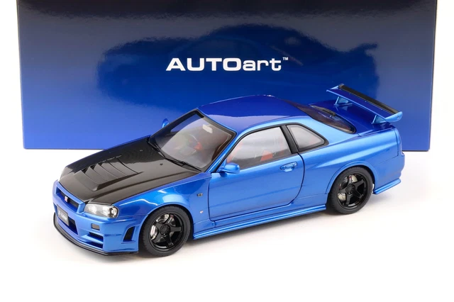 1:18 AUTOART NISSAN Skyline GT-R (R34) Z-Tune 2005 bleu bayside/avec ...