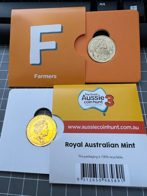 AUSTRALIA 2022-THE GREAT Aussie Coin Hunt 3 Alphabet Letter F $1 Coin ...
