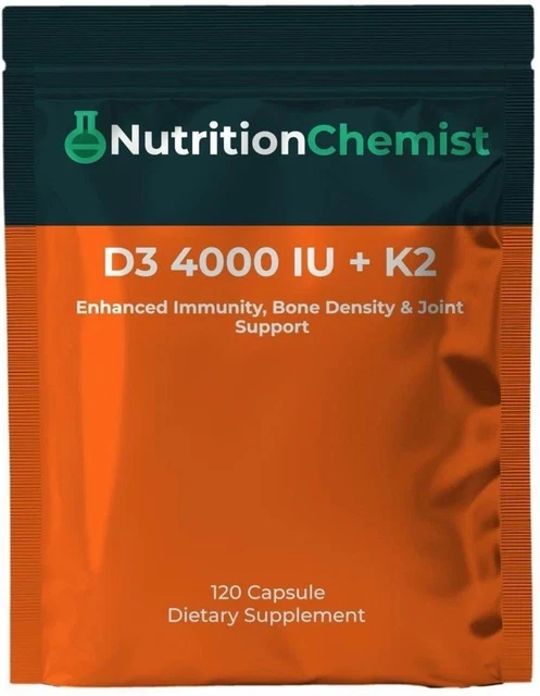 VITAMIN D3 4000 IU+ k2 Optimum Strength Supplement - 120 Tablets ...