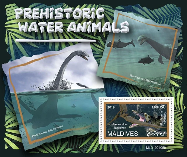 PREHISTORIC WATER ANIMALS Stamps Maldives 2019 MNH Pteranodon ...