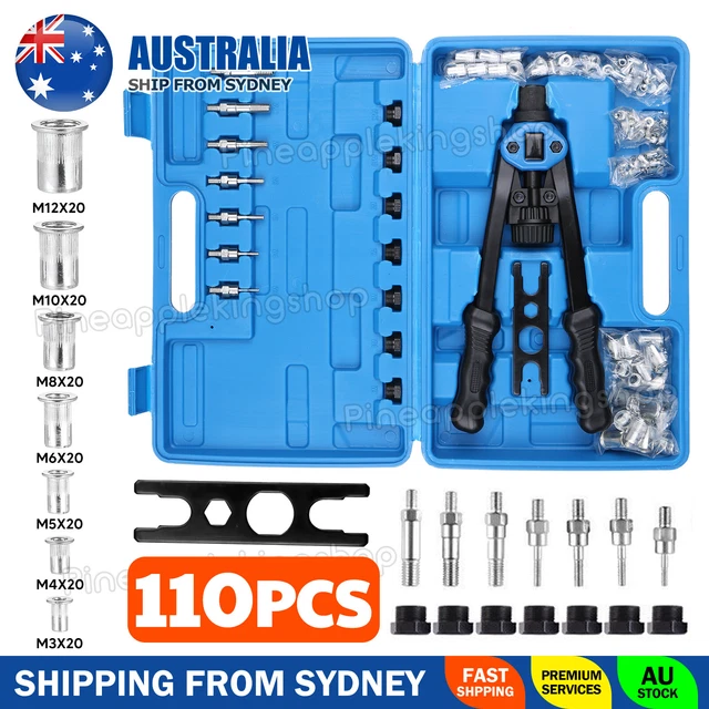 110X NUTSERT MANDRELS Nut Rivet Tool Kit Rivnut Riveting Riveter Gun ...