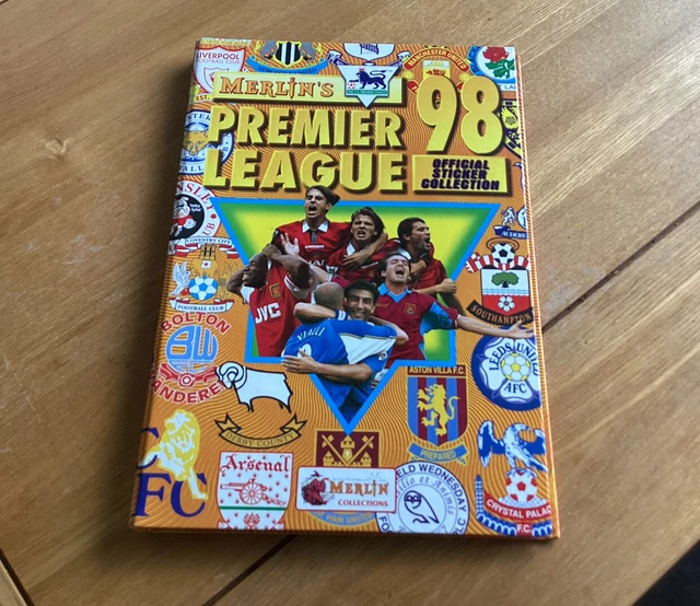 PREMIER LEAGUE MERLIN Sticker Book 1998 COMPLETE with a Hardback binder ...
