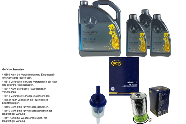 SCT INSPECTION SET 8L huile moteur 5W-40 MB 229.5 pour Mercedes-Benz ...