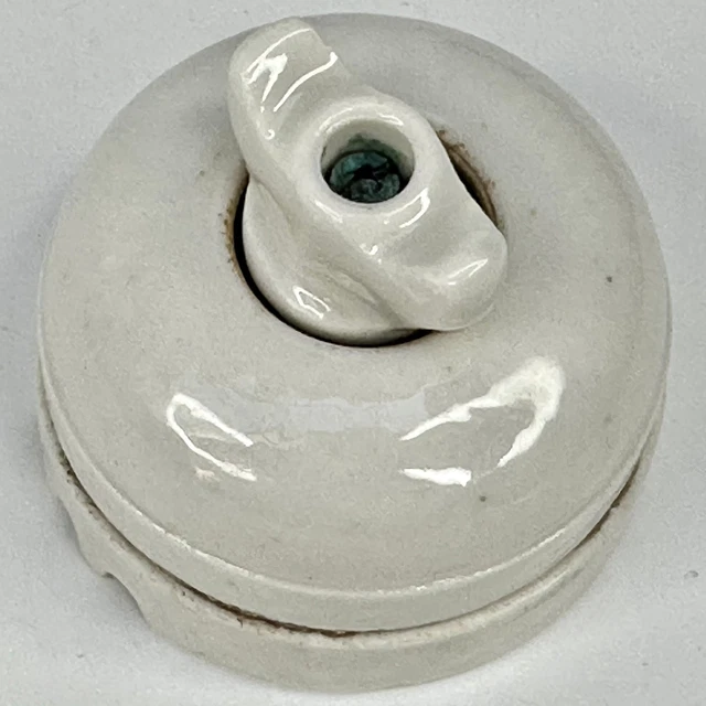 ANTIQUE FRENCH TRADITIONAL White Ceramic Bowtie Toggle Electric Light ...