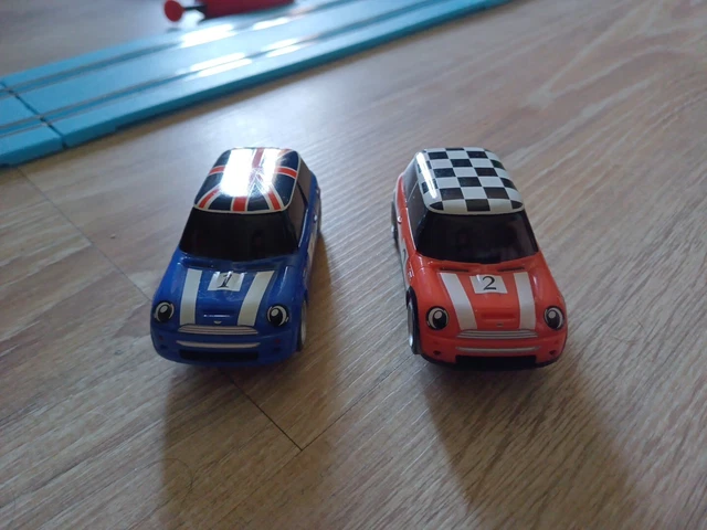 VOITURE DE CIRCUIT carrera go bmw mini cooper s bleu et rouge n°1 et n ...