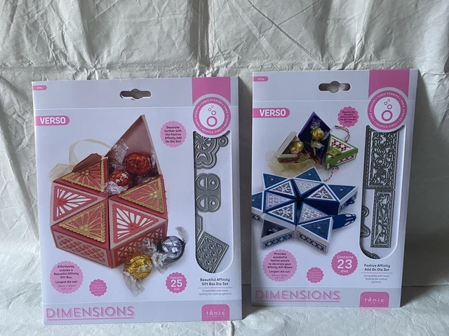 TONIC STUDIOS BEAUTIFUL Affinity Gift Box Die Set & Festive Add on Die ...