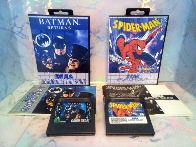 SEGA GAME GEAR Batman Returns and Spider man bundle boxed new clam case ...