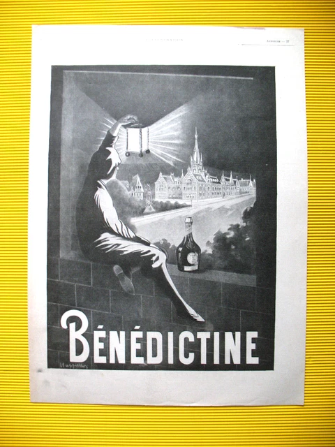 PUBLICITE DE PRESSE Benedictine Grande Liqueur Illustration Cappiello ... PUBLICITE DE PRESSE Benedictine Grande Liqueur Illustration Cappiello ...