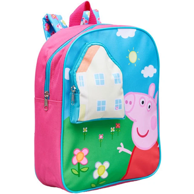 GIRLS PEPPA PIG House Kids School Lunch Backpack Nursery Bag Travel Toy ...