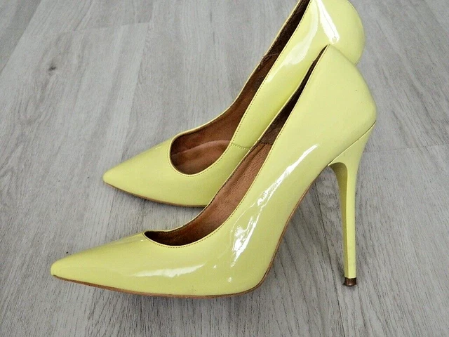 OFFICE LONDON LADIES Heeled Court Shoes Patent Yellow Size 6 / 39 £11. ...