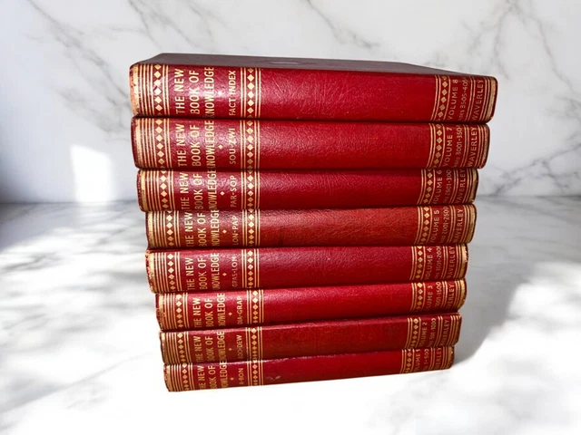 VINTAGE THE NEW Book of Knowledge 8 Volume Encyclopedia Set Waverley ...