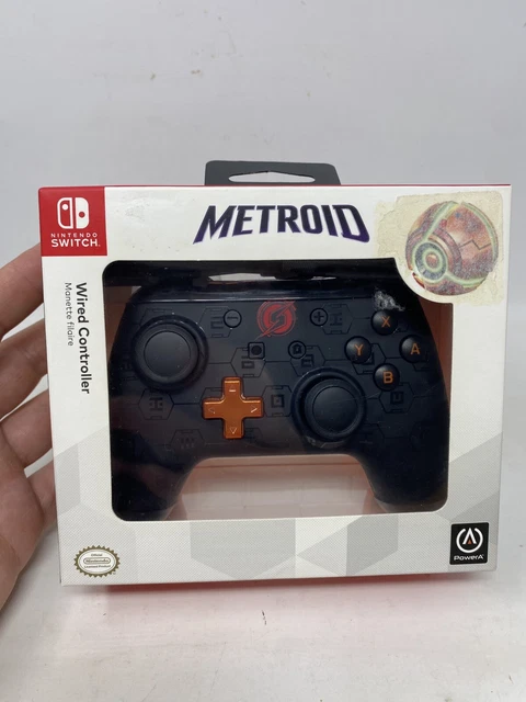 METROID SAMUS SHADOW Black Orange Nintendo Switch Wired Controller ...