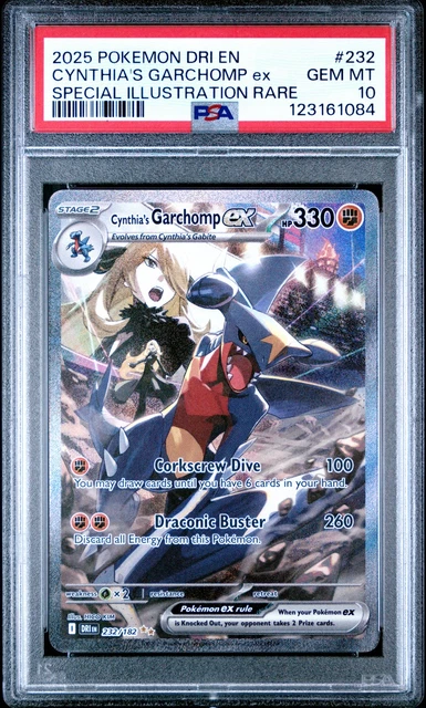 2025 POKEMON DESTINED Rivals Cynthia's Garchomp EX #232 SIR PSA 10 £513.84 - PicClick UK