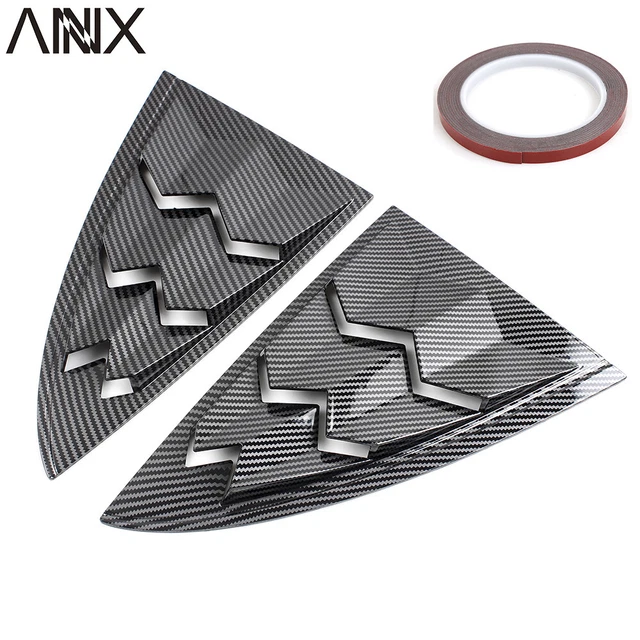 CARBON FIBER REAR Window Trims Louver Shutter Cover for Tesla Model 3 ...