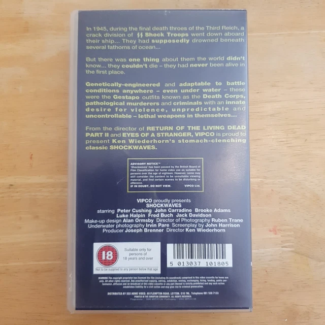 SHOCK WAVES VHS 1977 Horror 70s Cult Sci-Fi Nazi Zombies John Carradine RARE £44.99 - PicClick UK