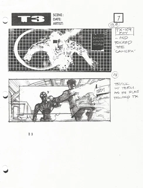 TERMINATOR 3 ORIGINAL production used T3 storyboards sheets x 2 and COA ...