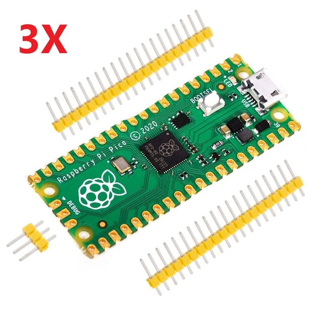 3X RASPBERRY PI Pico Microcontroller Development Board RP2040 with Pin ...