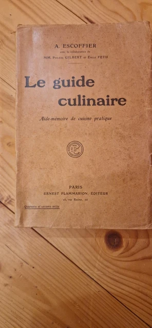 LE GUIDE CULINAIRE Escoffier Auguste 1925 EUR 330,00 - PicClick FR