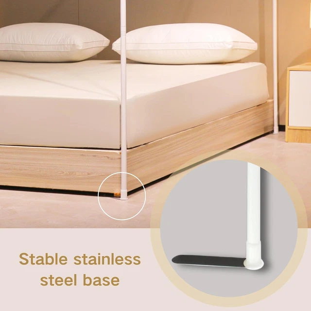 WHITE BED CANOPY Frame W100 X L200 X H200 Cm Canopy Bed Frame Single ...