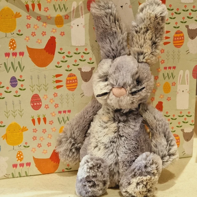 JELLYCAT HUGO HARE Grey Bunny Rabbit Soft Toy small . silver grey £49. ...