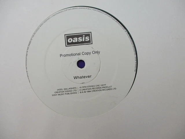 OASIS WHATEVER PROMO ONLY 12” 1 SIDED ORIGINAL 1994 CRE195TP Britpop ...