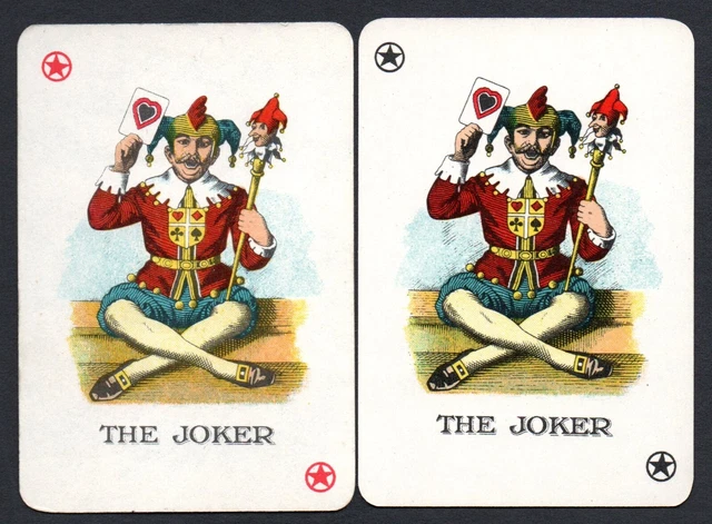 VINTAGE MAN JESTER joker 2 playing card swap card European EUR 4,84 ...