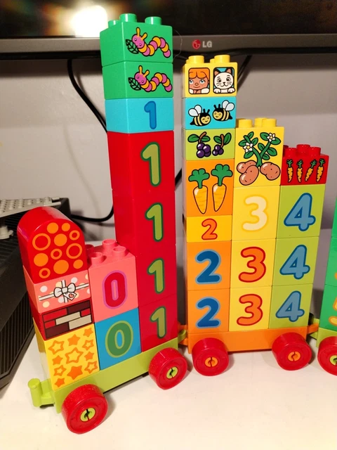 LEGO DUPLO NUMBER Train 4 Trailers One Engine One Driver Various ...