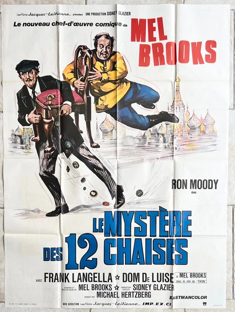 LE MYSTERE DES 12 CHAISES, Affiche de cinéma 1970 film Mel Brooks Moody ...