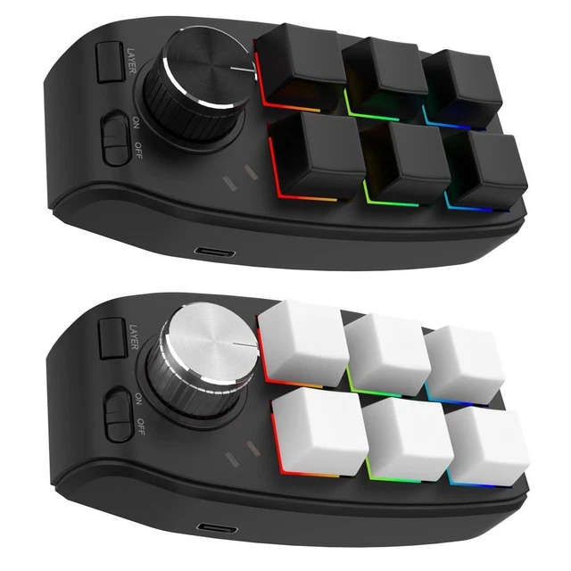 COPY PASTE FOR PS Drawing Shortcut Keys Programmable 6 Keys RGB Keypad ...