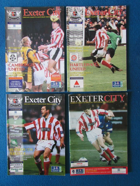 EXETER CITY HOME Programmes - 1998/99 - Joblot of 12 - All Listed £7.99 ...