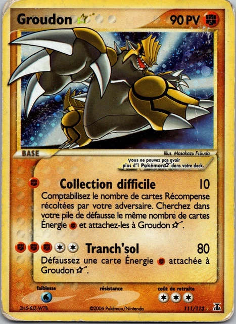 CARTE POKÉMON GROUDON ★ 111/113 – Gold Star – EX Espèces Delta – FR EUR ...