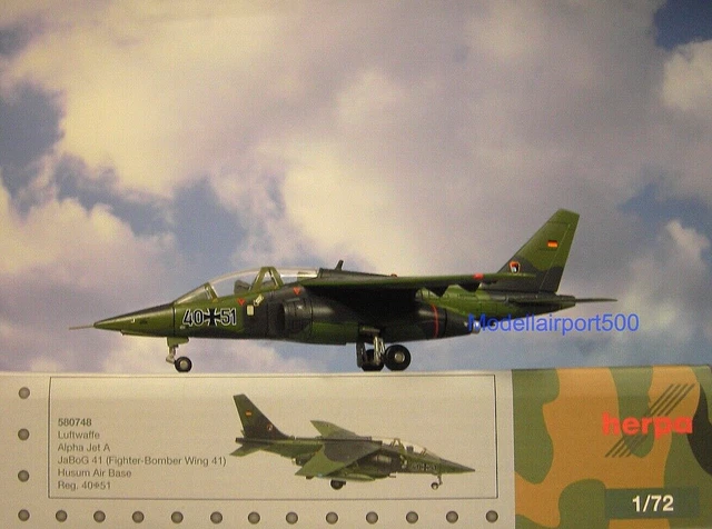 HERPA WINGS 1:72 Alpha Jet A Luftwaffe 40+51 580748 Modellairport500 ...