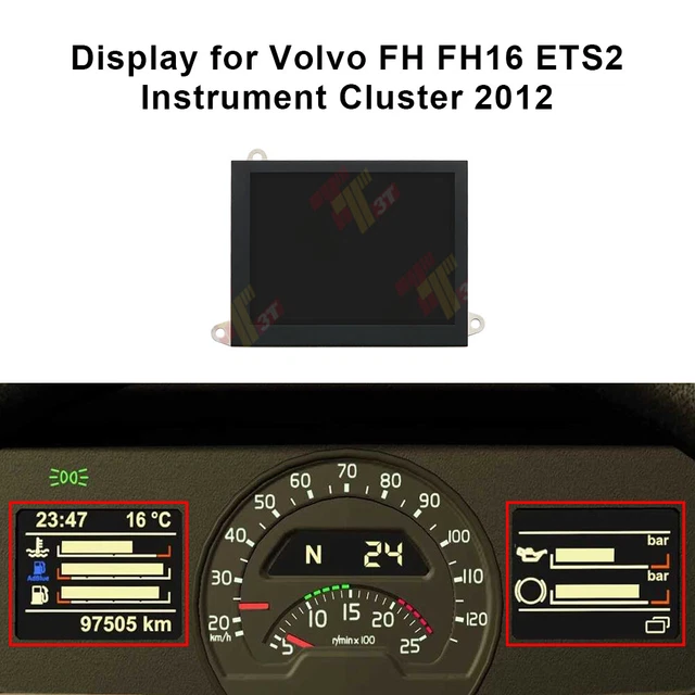 FOR VOLVO FH FH16 ETS2 Instrument Cluster 4" Color Display 2012 £133.20 ...