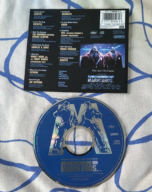 SUPER MARIO BROS Original Movie Soundtrack (CD, 1993) Disc + Back ...