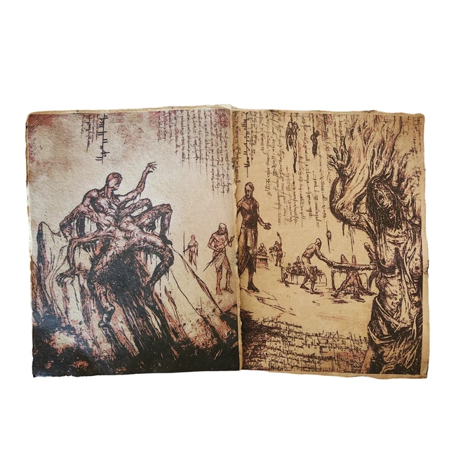 EVIL DEAD RISE, Necronomicon aged Watercolor concept art book page ...