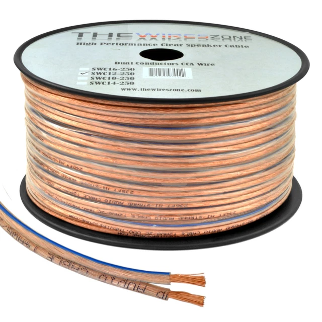 CAR HOME AUDIO Speaker Wire Transparent Clear Cable 12AWG 250ft 12 2 CAR HOME AUDIO Speaker Wire Transparent Clear Cable 12AWG 250ft 12 2