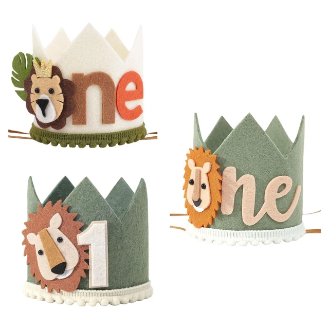 LION FIRST BIRTHDAY Crown First Birthday Hat for Fancy Dress Carnival ...