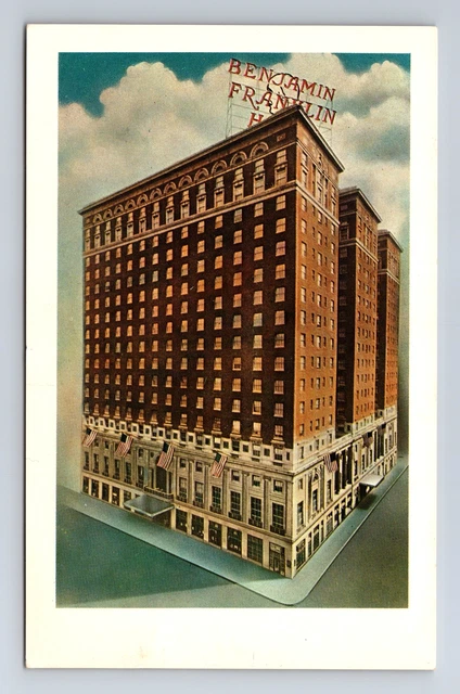 PHILADELPHIA PA-PENNSYLVANIA, BENJAMIN Franklin Hotel, Vintage PC c1963 ...