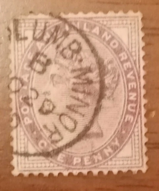 GREAT BRITAIN QUEEN Victoria One Penny Stamp Lilac Postage and Inland ...