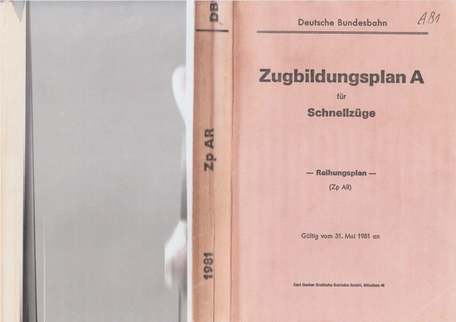 ZUGBILDUNGSPLAN A ZPAR Sommer 1981 digital mit Hannover-Messe EUR 49,50 ...