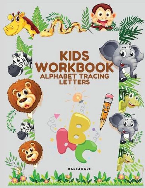 KIDS WORKBOOK: COLORFUL Pages book, Tracing letters for kindergarten ...