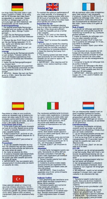 KNOPEX VHS S-VHS Videorecorder VCR Reinigungscassetten ...