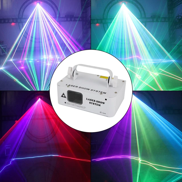 WHITE 500MW DMX RGB LED Laser Beam Scanner Projector Party Stage Laser ...