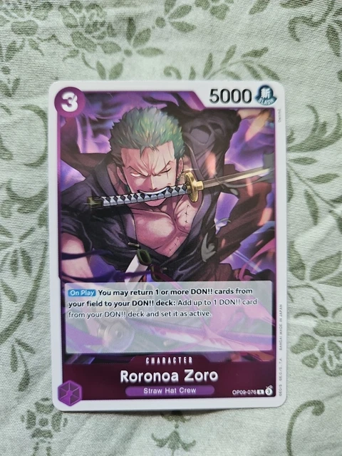 ONE PIECE TCG Roronoa Zoro Rare Holo OP09-076 Emperors in the New World ...