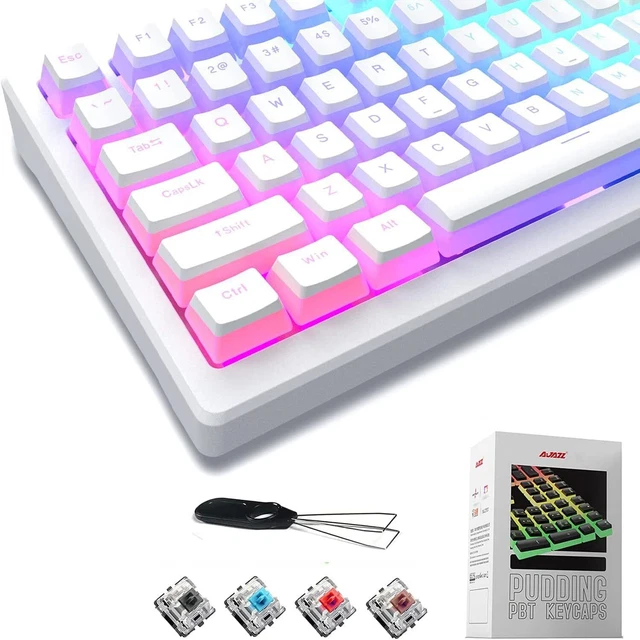 PUDDING KEYCAPS,DOUBLE SHOT PBT Keycap Set with Translucent Layer for ...