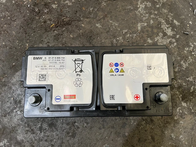 BMW AGM BATTERY 12V 92Ah 850A Genuine excellent condition 2022 6806758 ...