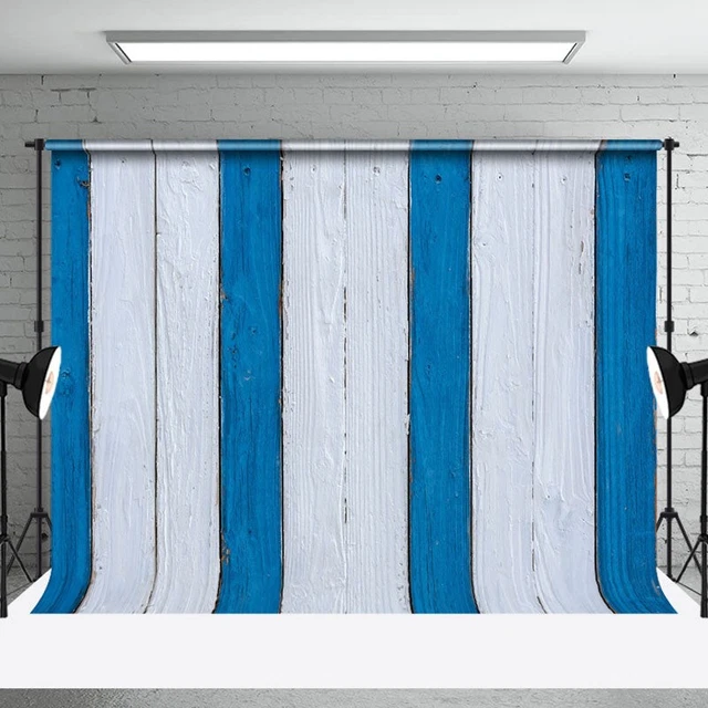 BLUE WHITE PAINTED Vertical Stripe Wood Backdrop $36.09 - PicClick AU