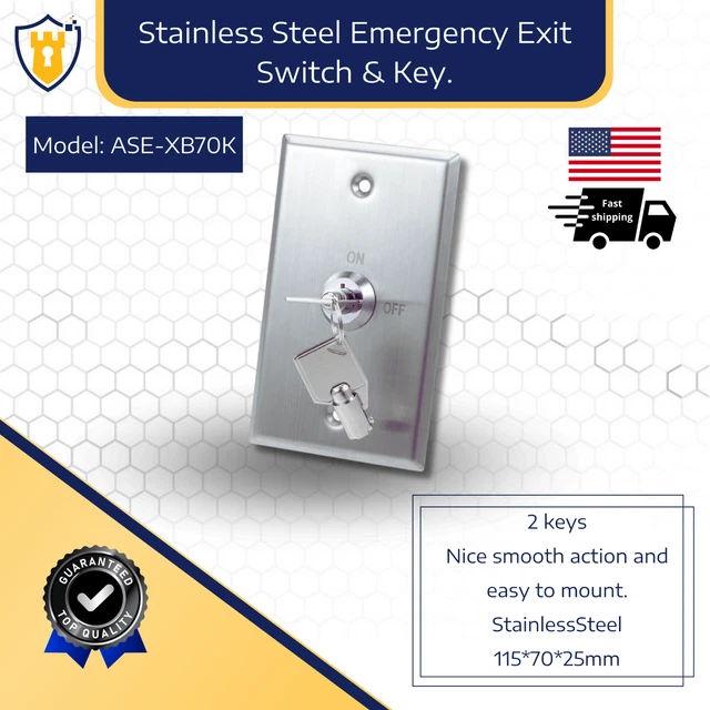 115*70 DOOR RELEASE Emergency Access Control Exit Key & Switch. $11.99 ...